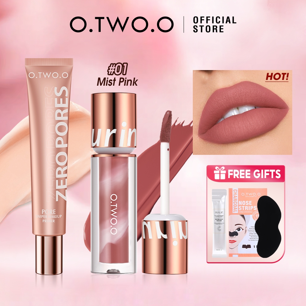 O.TWO.O Makeup Set Invisible Pore Soft Focus Face Primer+ Lip Tint Long ...