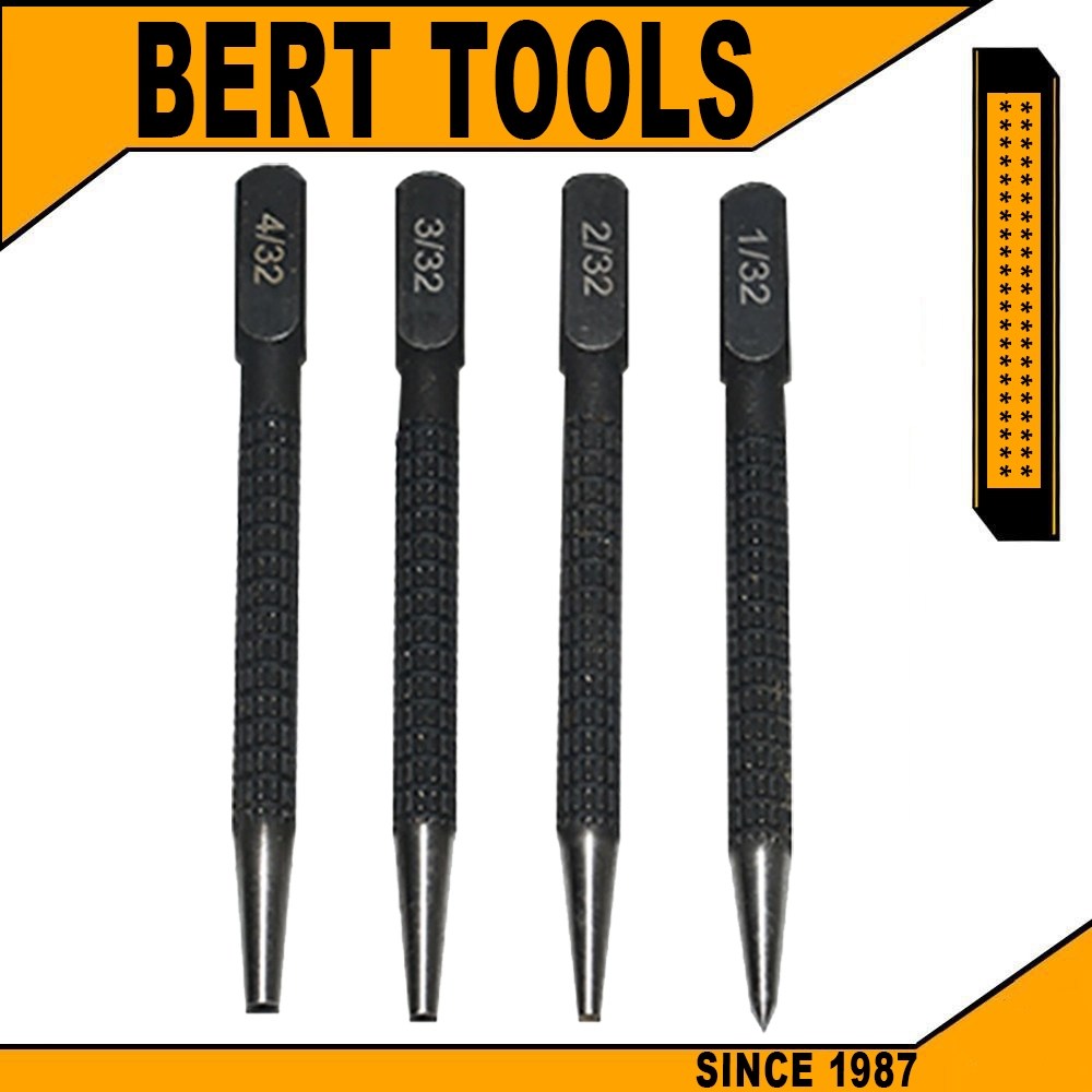 BERT🇵🇭｜ High Carbon Steel Center Punch Set 1/16" 5/64'' 1/9"(1.5mm-3 ...