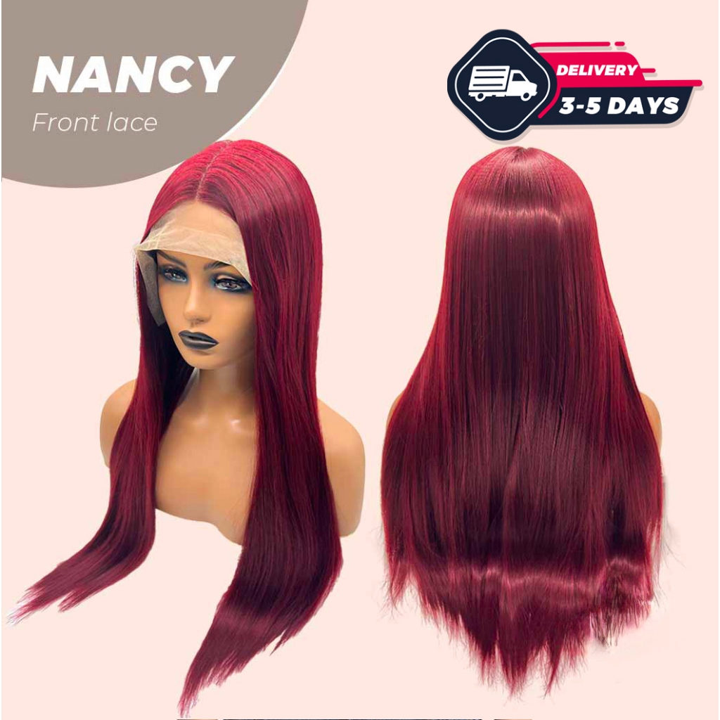 JBSELECT4YOU 75cm Wig Female Frontlace Wig Long Straight Hair Red ...