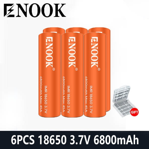 Enook Orange 18650 6800mAh 45A 3.7v Rechargeable battery lithium ion ...