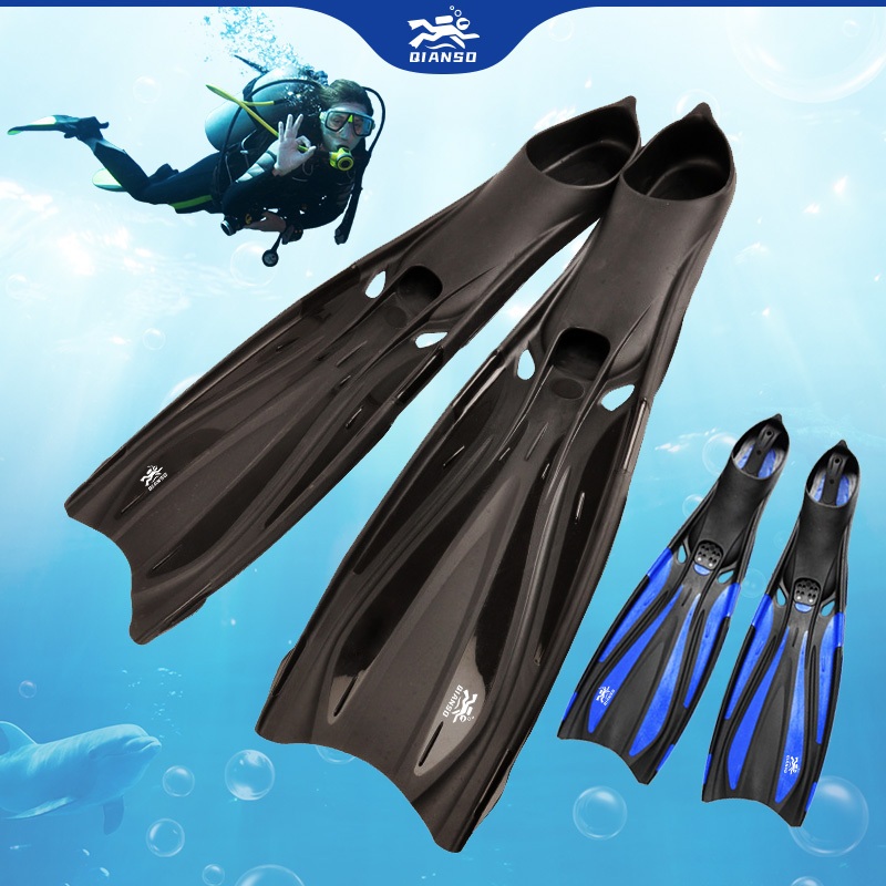QSZ Long Freediving Fins Spearfishing Professional Diving Fins For ...