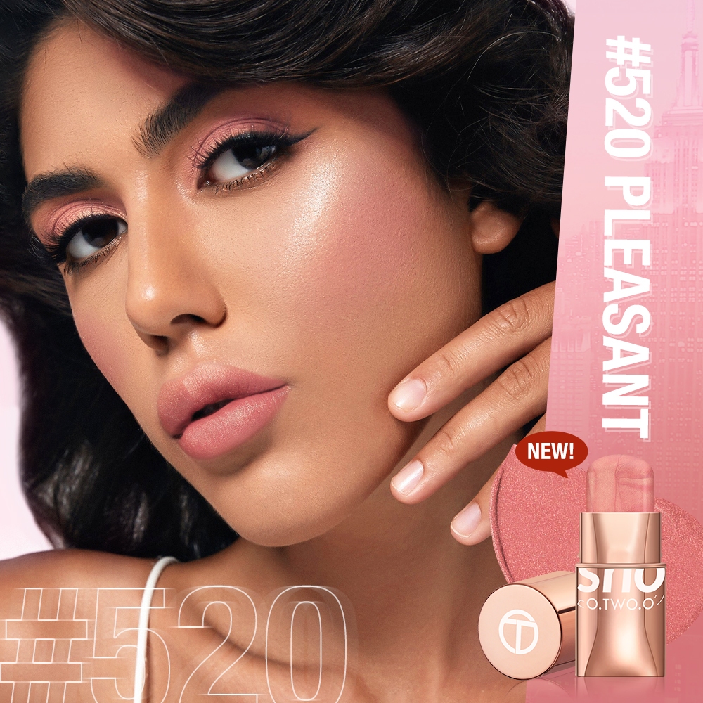 【NEW COLOR】O.TWO.O Cosmetic Blush Stick Cheek Makeup Peachy Pink With ...