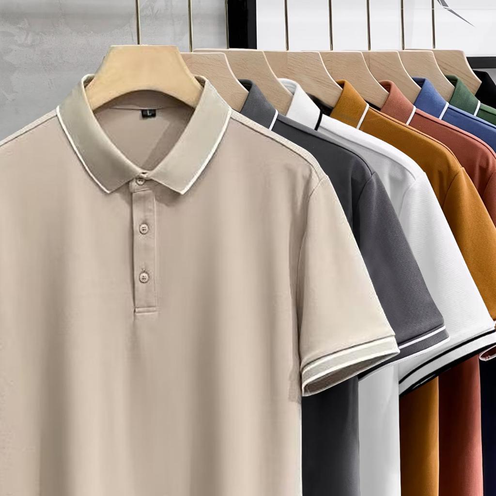 [5 colors M-3XL ready to ship] men's polo shirt plain fit loose collar ...