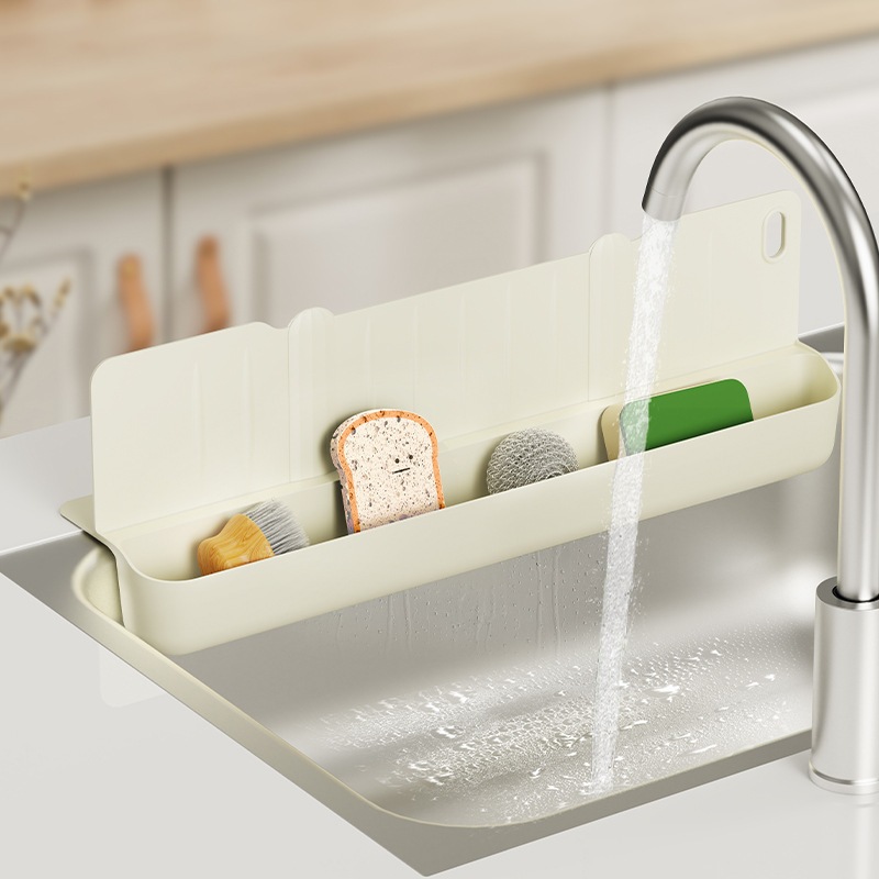 Multifunctional Sink Water Baffle With Storage Drain Basket Kitchen ...