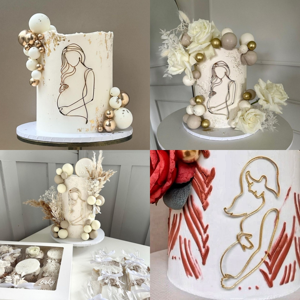 Baby Shower Cake Topper, Pregnant Lady Acrylic Cake Topper for Mummy to ...