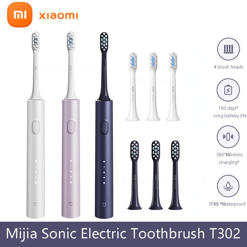 XIAOMI MIJIA Sonic Electric Toothbrush T302/Replaceable T301/T302 Toothbrush Heads (3pcs/set ...