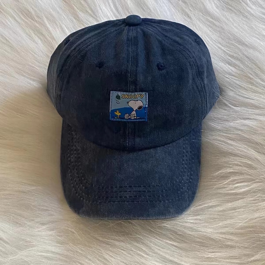 New Japanese Cartoon Snoopy Dark Blue Distressed Cap Sun Hat Baseball ...