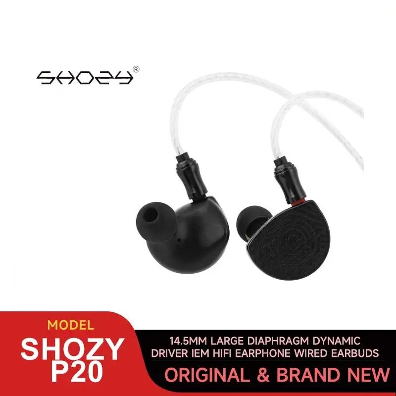 Shozy P20 14.5mm Large Diaphragm Dynamic Driver IEM HiFi Earphone Wired Earbuds for Audiophiles ...