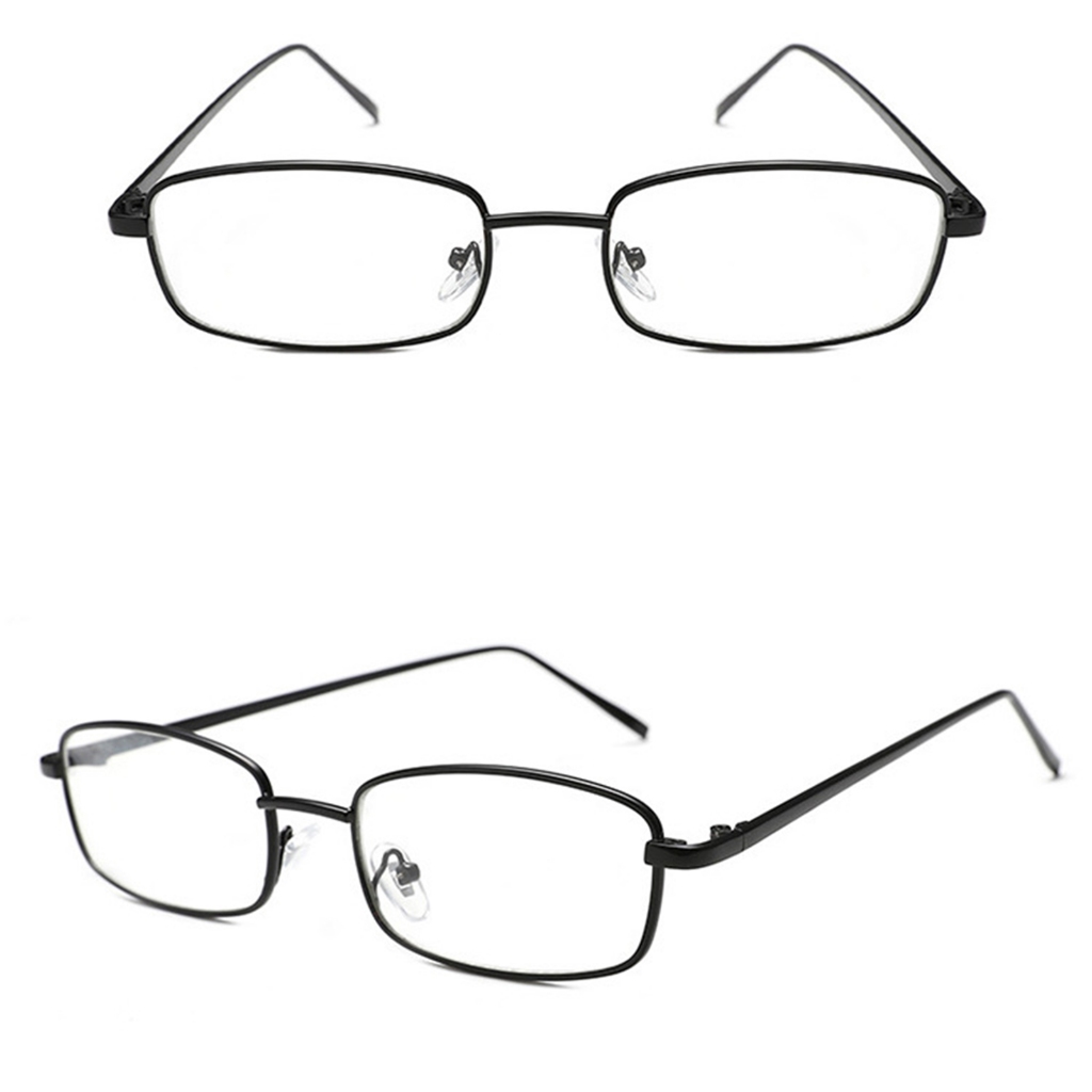 Narrow Rectangle Frame Metal Eyeglasses for Men Women Stylish Cool Girl ...
