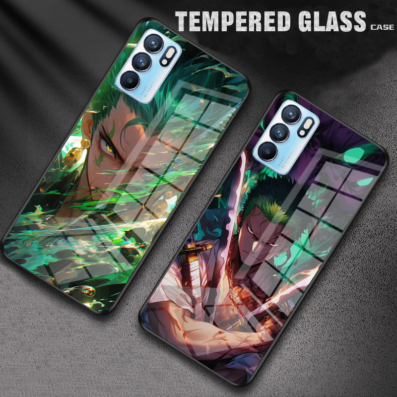 Casing For OPPO RENO 6 6Z Pro 5G Phone Case cartoon ONE PIECE Glass ...