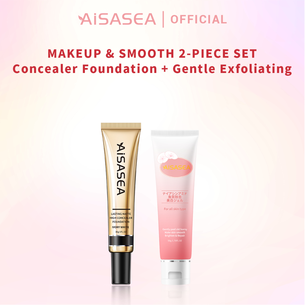 AISASEA Matte Coverage Nourishing Foundation 30g+Niacinamide Whitening ...