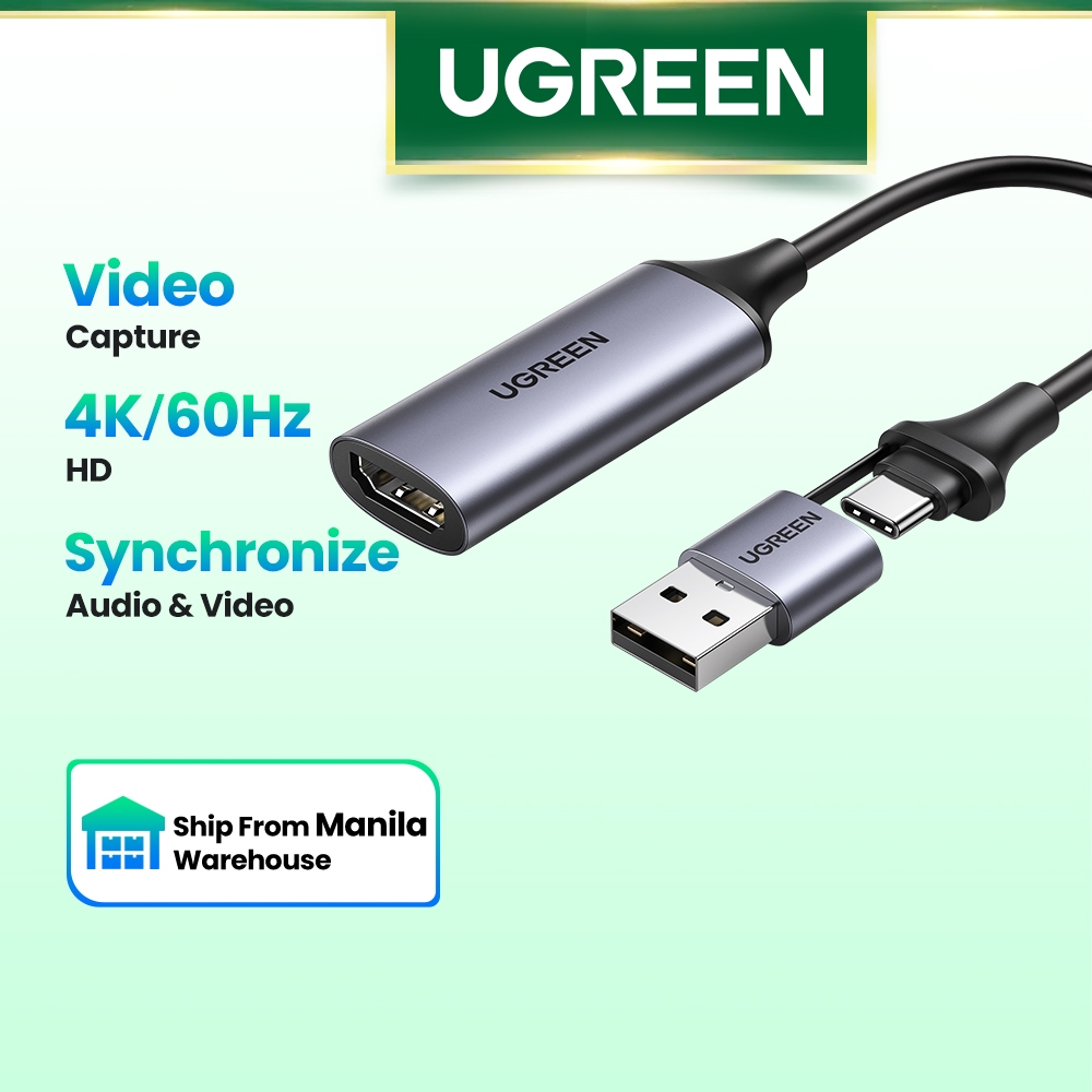 UGREEN Video Capture Card 4K HDMI to USB-A/USB-C HDMI Capture Card Full ...