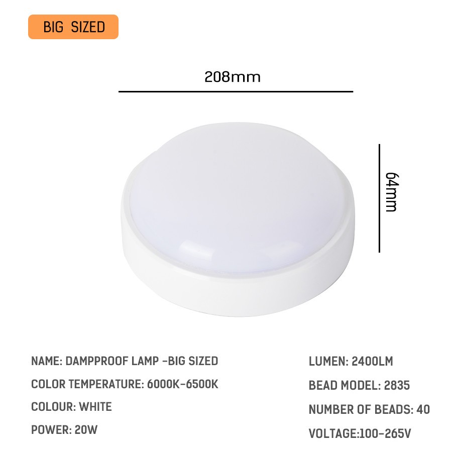 DingDian LED Waterproof Ceiling Light 220V for Bathroom Light Surface ...