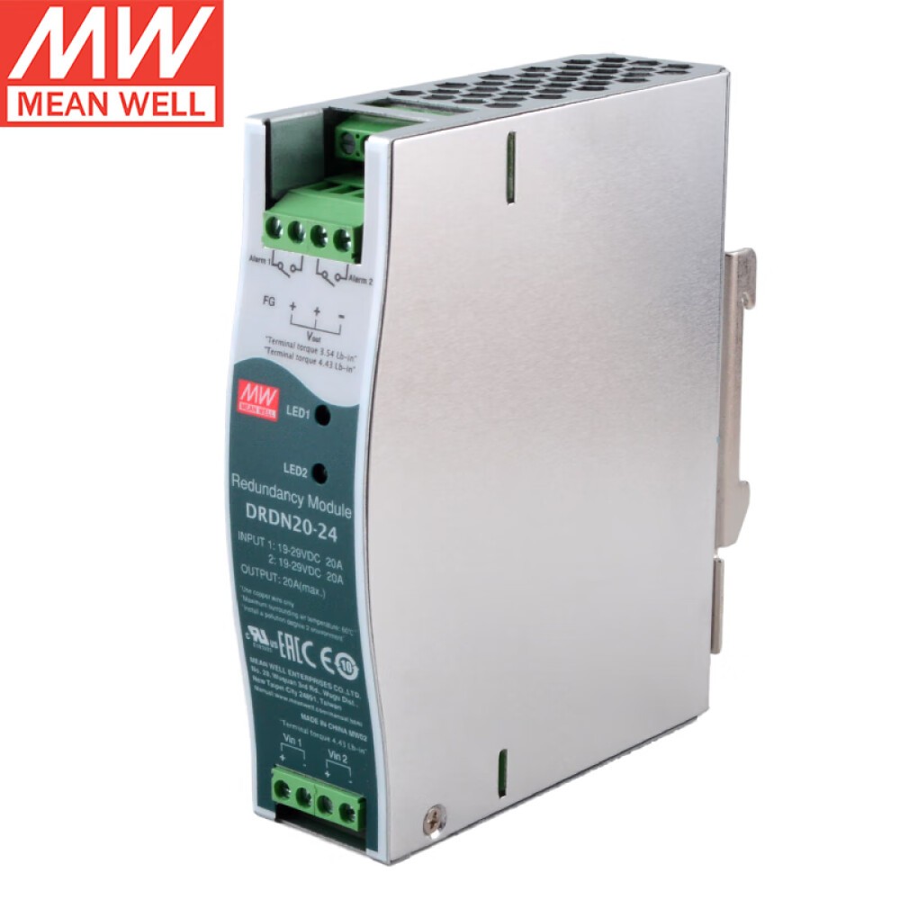 Taiwan MEAN WELL Switching Power DRDN20-12/24/48V 20A DIN Rail Type Redundant Control Module ...
