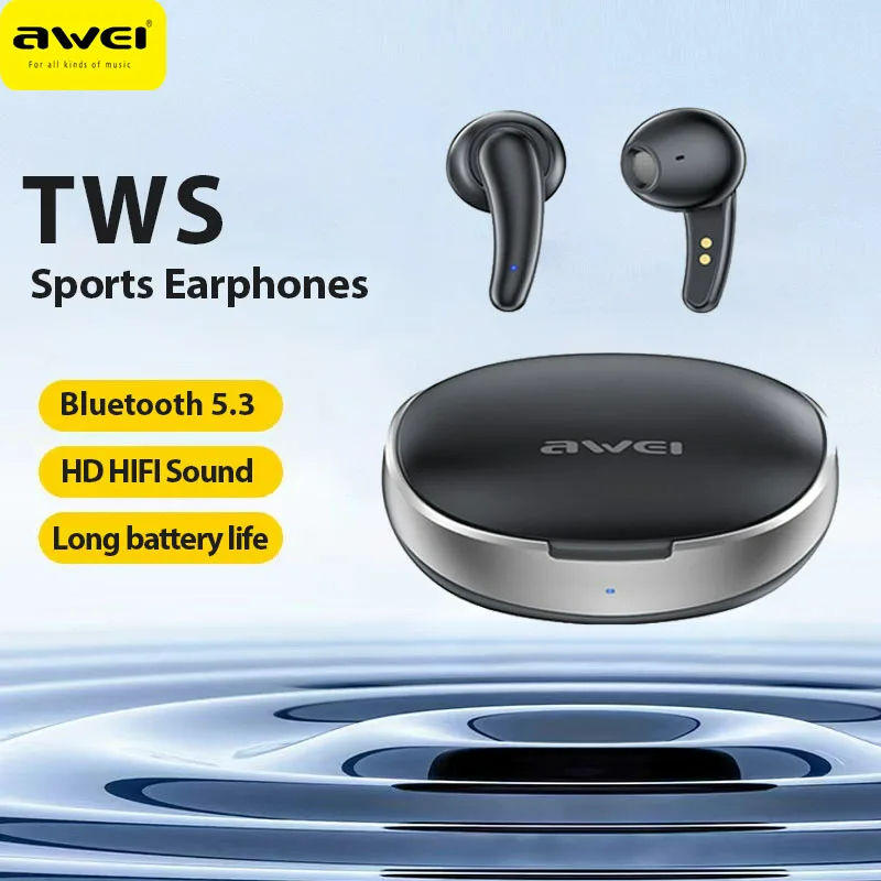 Awei T75 TWS Bluetooth Earphone True Wireless Earbuds with Microphone ...