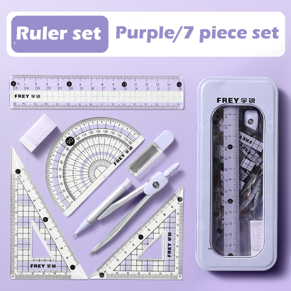 [ShipFromPH]7PCS/Box Compass Ruler Set ruler triangle ruler back to ...