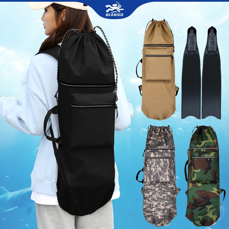 QSZ Waterproof Freedive Long Fin Bag and Spearfishing Backpack for Free ...