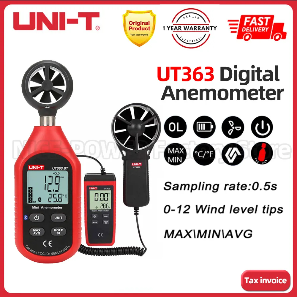【Ready Stock】UNI-T UT363 UT363S UT363BT Mini Split Anemometer Bluetooth ...