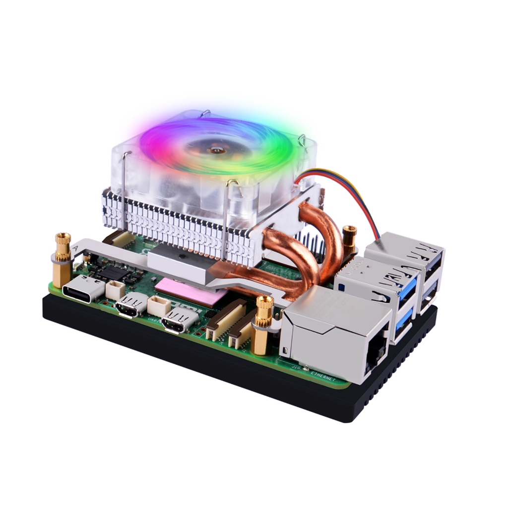 52Pi Low-Profile ICE Tower Raspberry Pi 5 Cooler, Raspberry Pi 5 ...