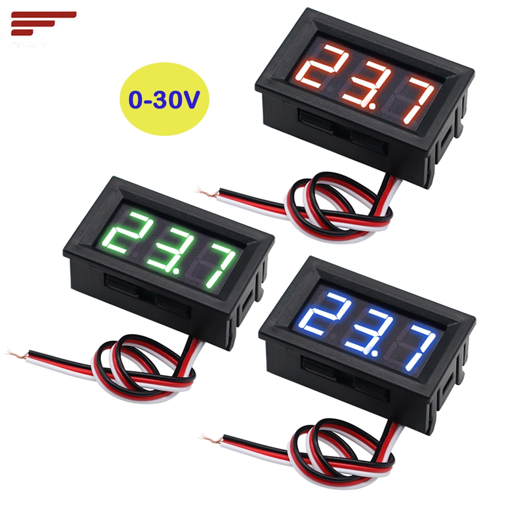 1pcs 0.56 Inch DC LED Digital Voltmeter 0-30V Voltage 3 Wires Digital ...