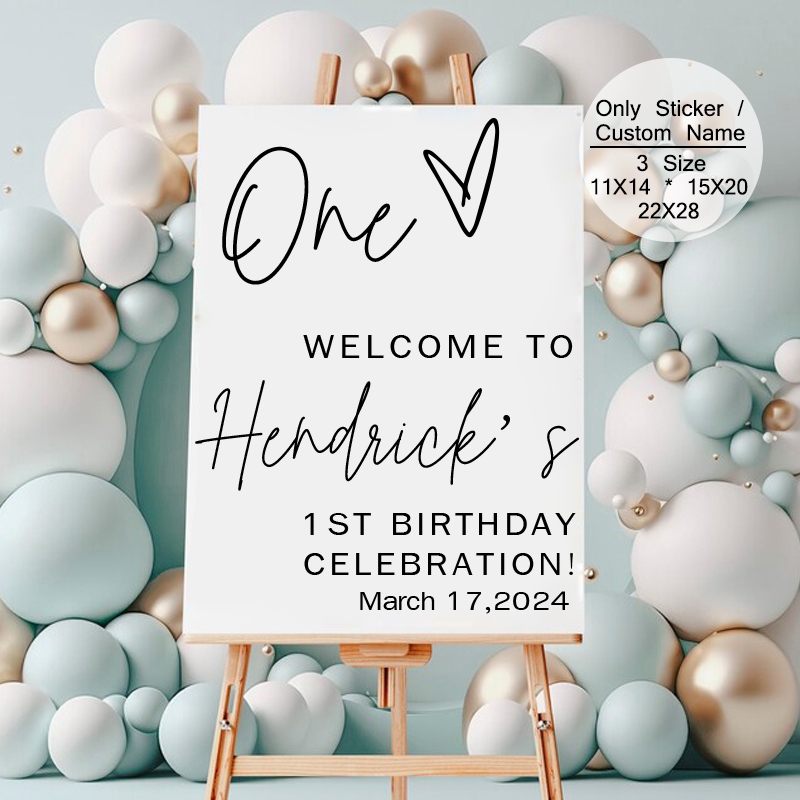 Custom Name Happy Birthday Welcome Sigh Vinly Sticker Customize ...