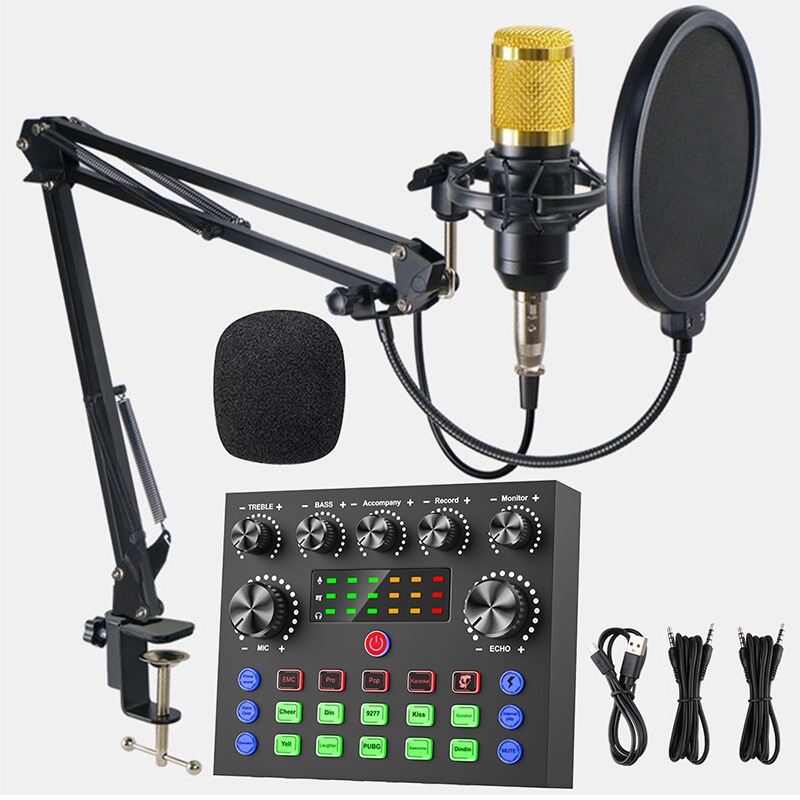 V8s Live Sound Card Set Microphone Mobile Phone Computer k Song Full ...