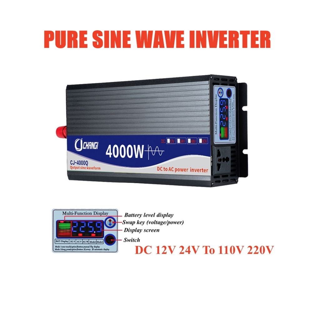 3000W 4000W 5000W Pure Sine Wave Inverter DC 12V 24V 48V 60V To AC 60HZ ...
