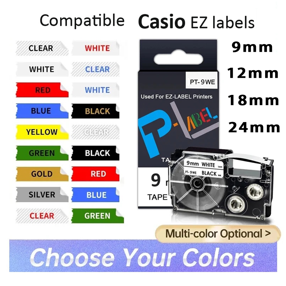 Compatible Ez Label It Tape XR-12WE XR-9WE XR-18WE XR-24WE Labeling ...