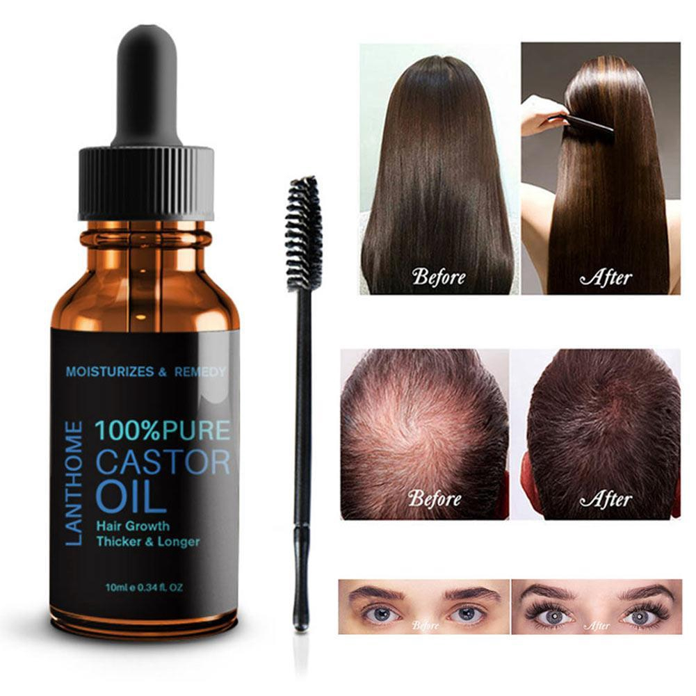 Buy 1 Take 1 NEW！LANTHOME Hair Growth Castor Oil Eyelash Thickening ...