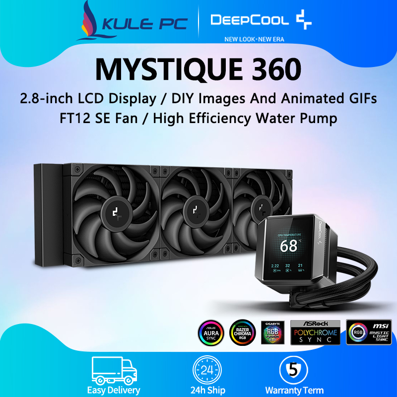 Deepcool MYSTIQUE 360 CPU Aio Liquid Cooler 2.8 inch LCD Display Screen ...