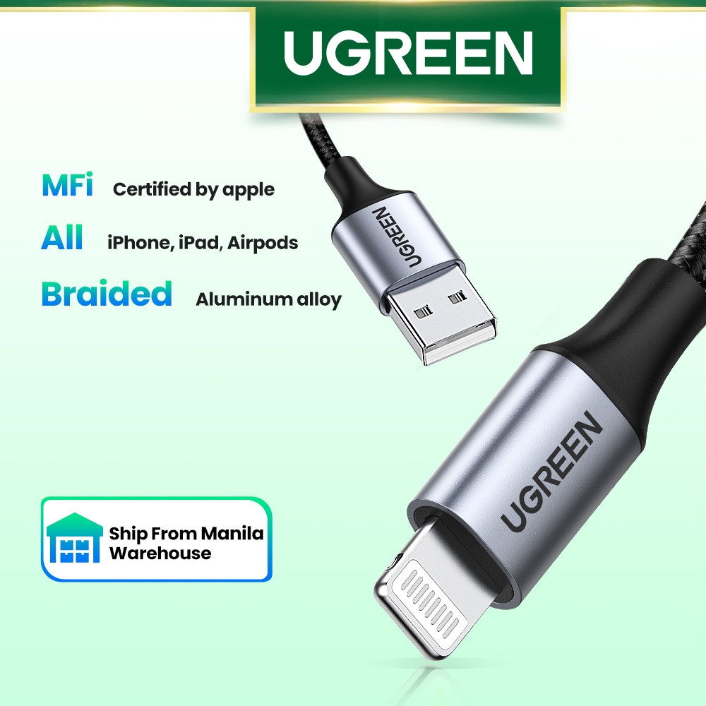 UGREEN MFi USB To Lightning Cable 2.4A QC Quick Charge Fast Charging ...