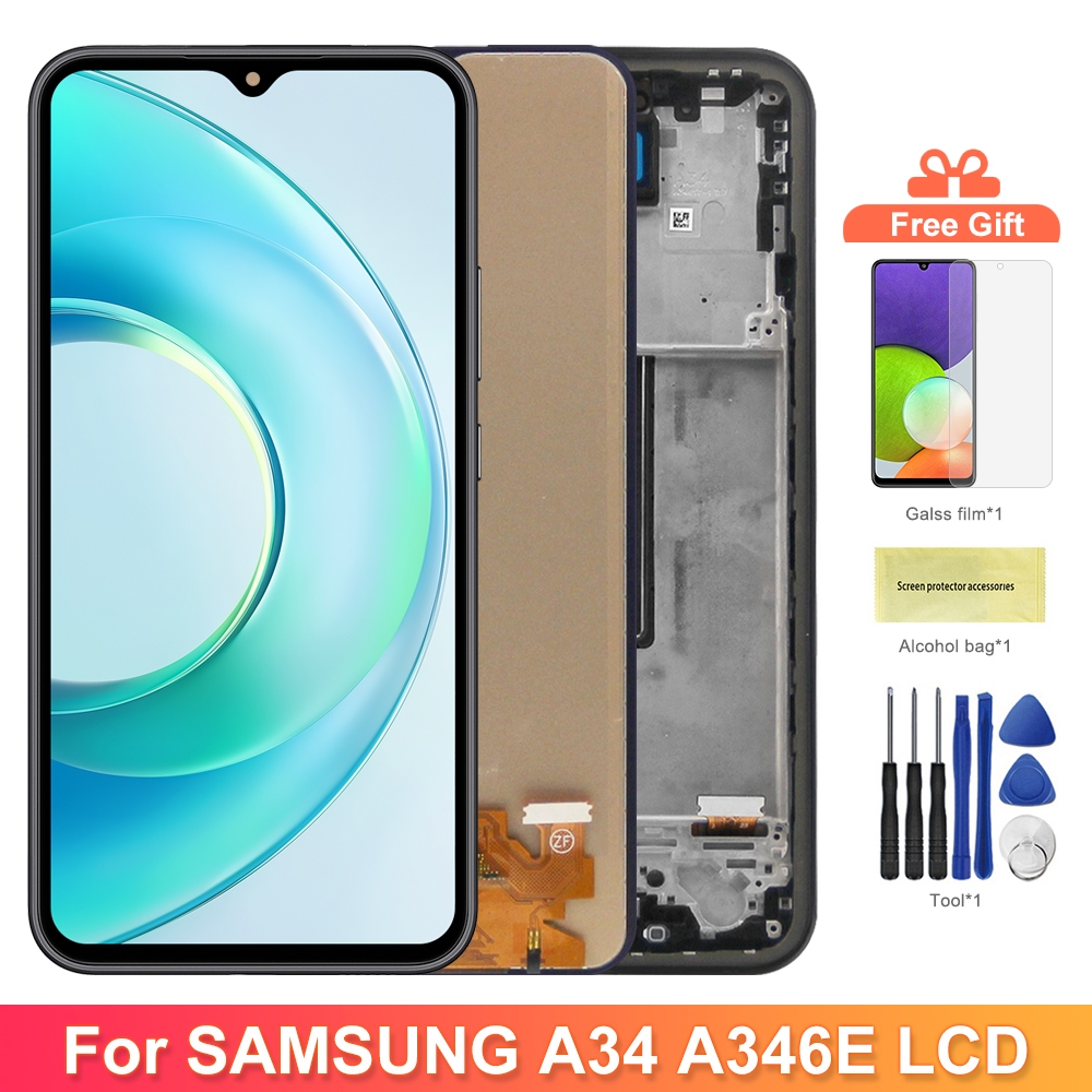 100% Tested For Samsung Galaxy A34 5G A346B LCD Display Touch Screen ...