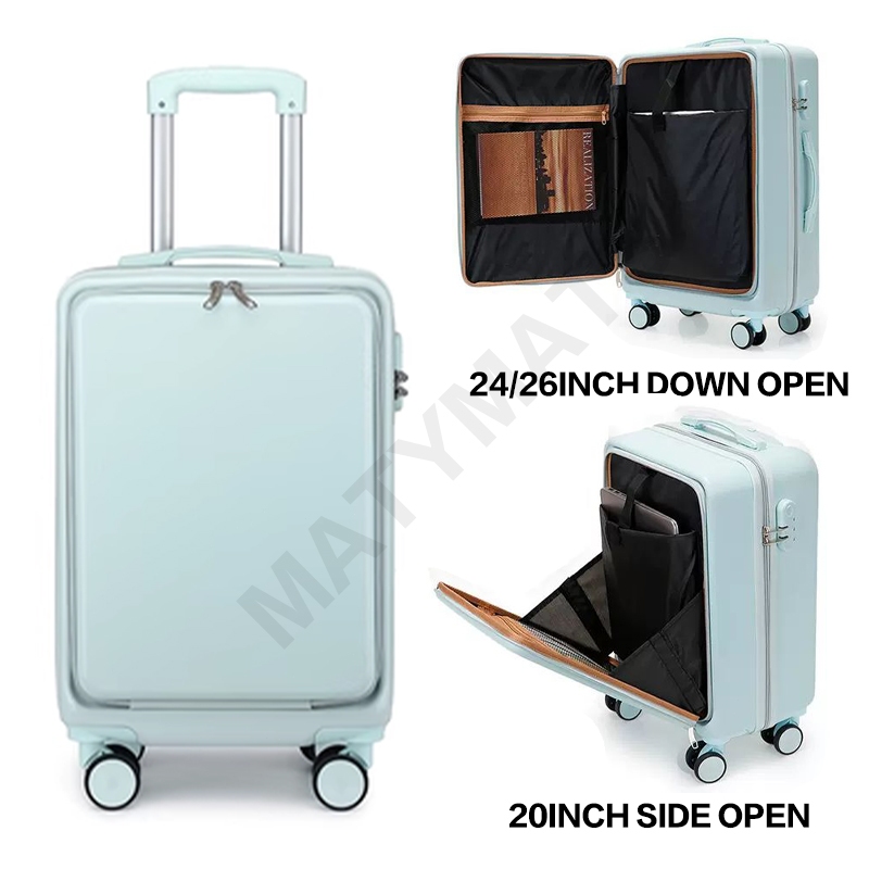 Front Open Lid Luggage 20/24/26Inch Suitcase Trolley Case Password ...