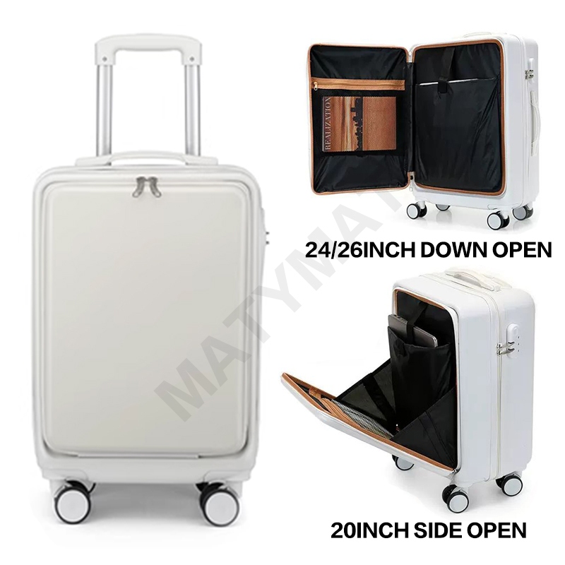 Front Open Lid Luggage 20/24/26Inch Suitcase Trolley Case Password ...