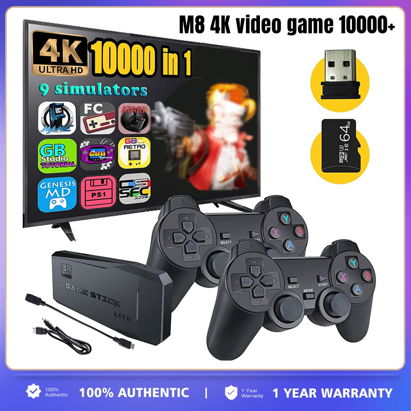 M8 wireless video game console 4K 20000+game console 2.4G dual ...