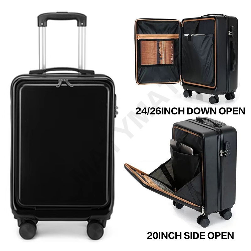 Front Open Lid Luggage 20/24/26Inch Suitcase Trolley Case Password ...