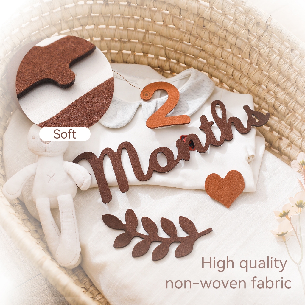1Set Newborn Baby Announcement Cards Record Milestone Marker Non Woven ...