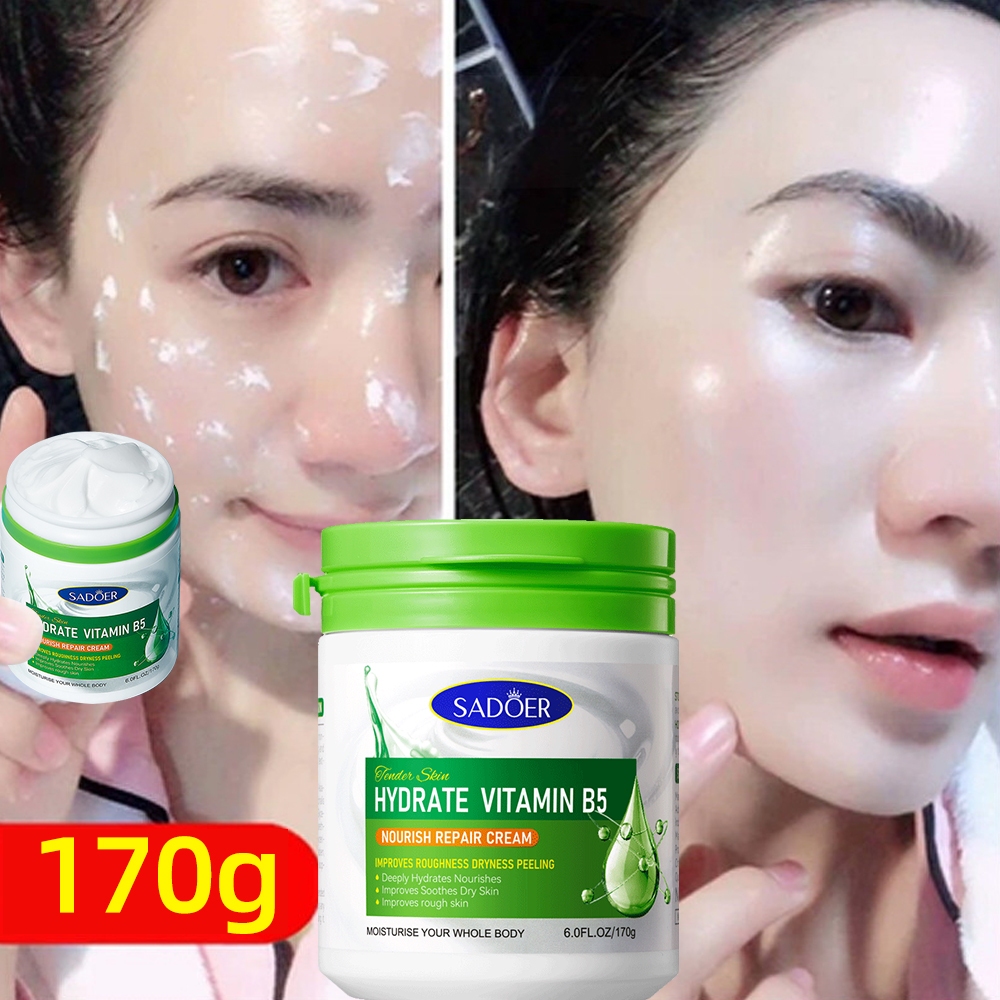 170g SADOER Vitamin B5 Rich Moisturizing & Nourishing Repair Cream - Collagen Infused for Face ...