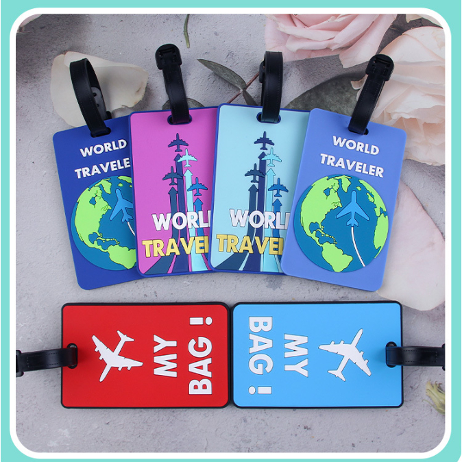 Fashion World Travel Plane Design Tags Luggage Tag PVC Soft Boarding ...