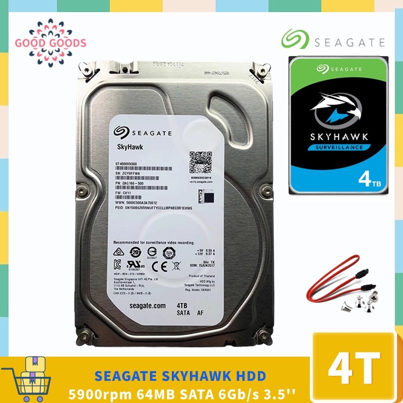 Seagate SkyHawk 3.5 HDD 4TB（ST4000VX000） 5900rpm 64M SATA III | Shopee ...