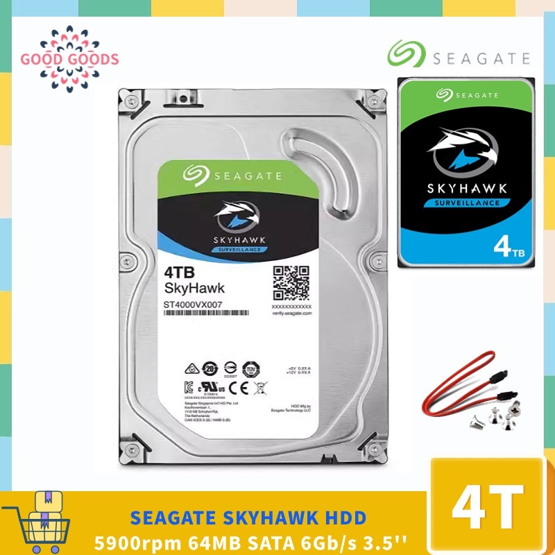 Seagate SkyHawk 3.5 HDD 4TB（ST4000VX007） 5900rpm 64M SATA III | Shopee ...