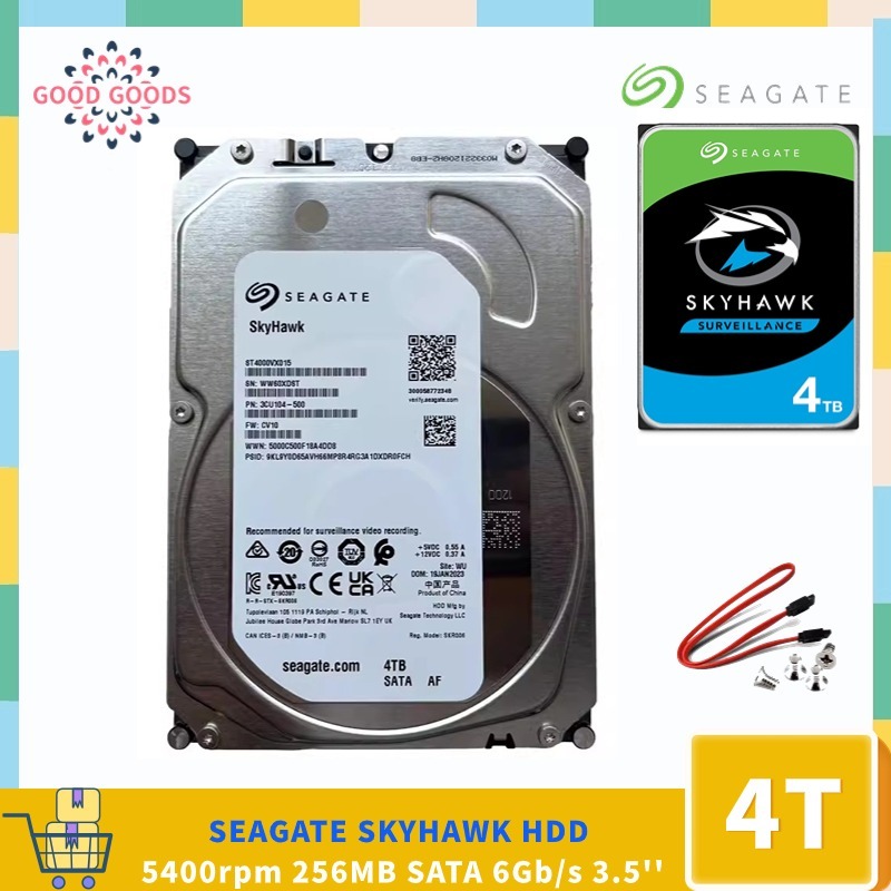 Seagate SkyHawk 3.5 HDD 4TB（ST4000VX015） 5400rpm 256M SATA III | Shopee ...