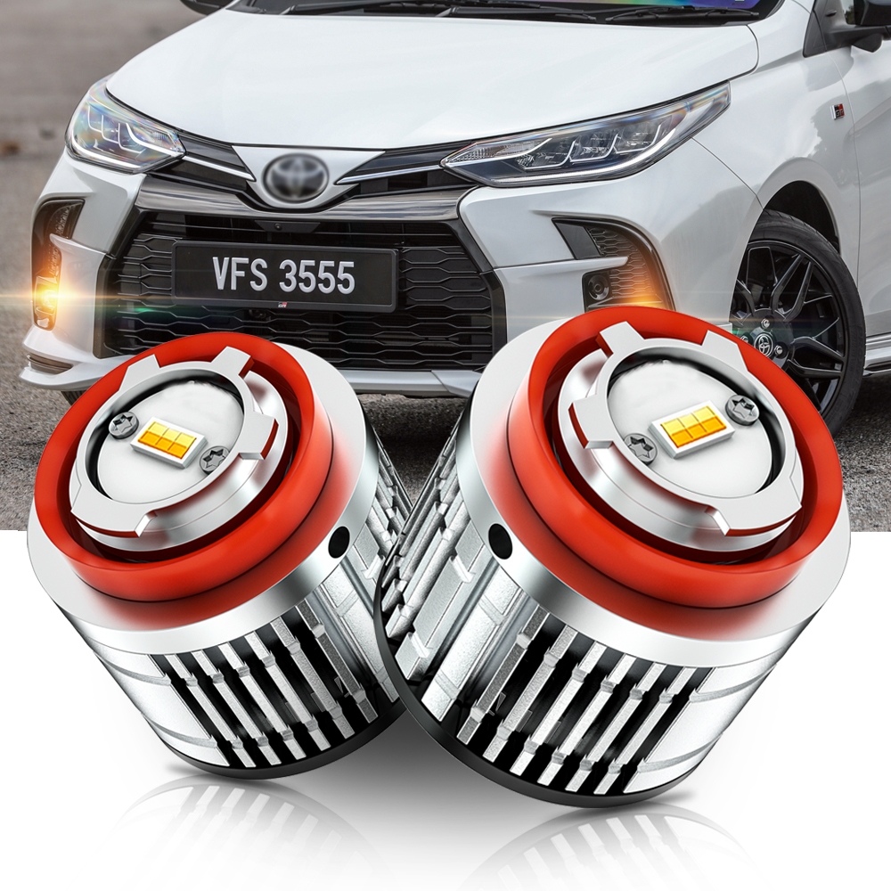 TUFFOO 1Pair Dual Color L1B LED Fog Light Bulb 14000LM For TOYOTA Vios ...