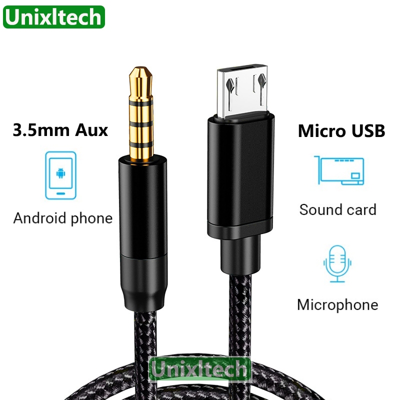 1.5M Micro Usb To 3.5mm Live Streaming Cable for V8 Sound Card ...