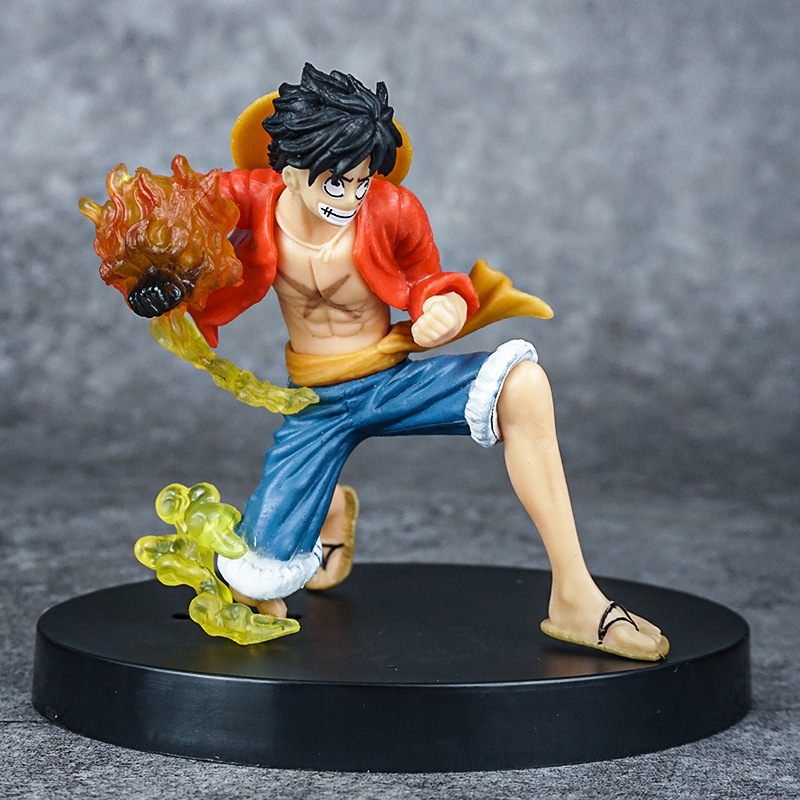 9cm Anime One Piece Figure Monkey D Luffy Fighting Form Flame Luffy PVC ...