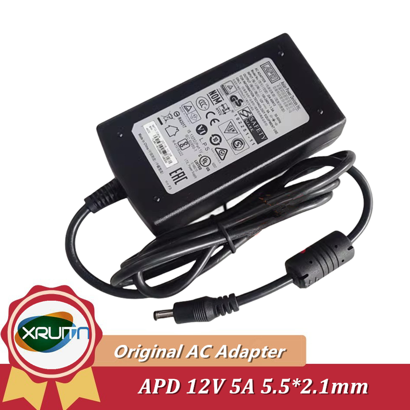 Genuine APD DA-60N12 AC Power Adapter Charger 60W 12V 5A 4A 3A 2A 1A 5 ...
