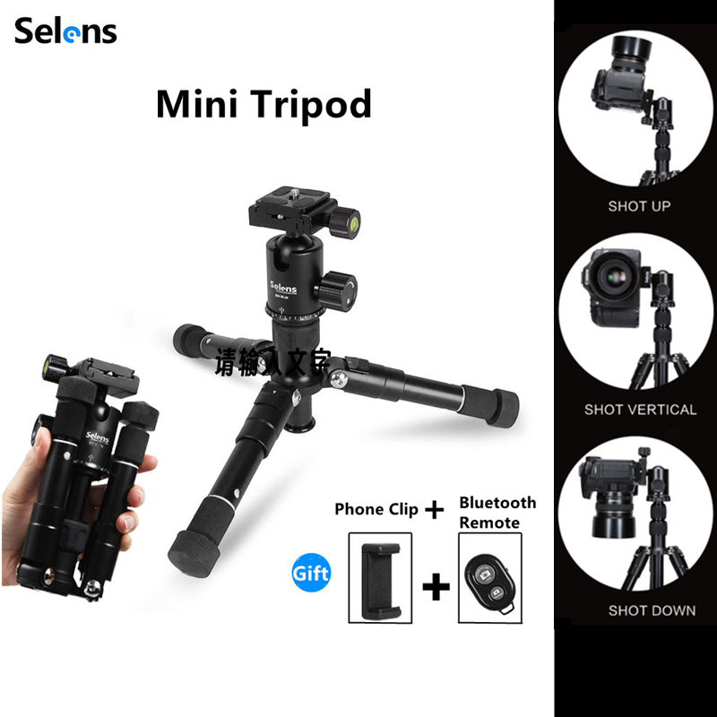 Selens T-170 Mini Tripod Stand Aluminum Alloy Portable with Ball Head ...
