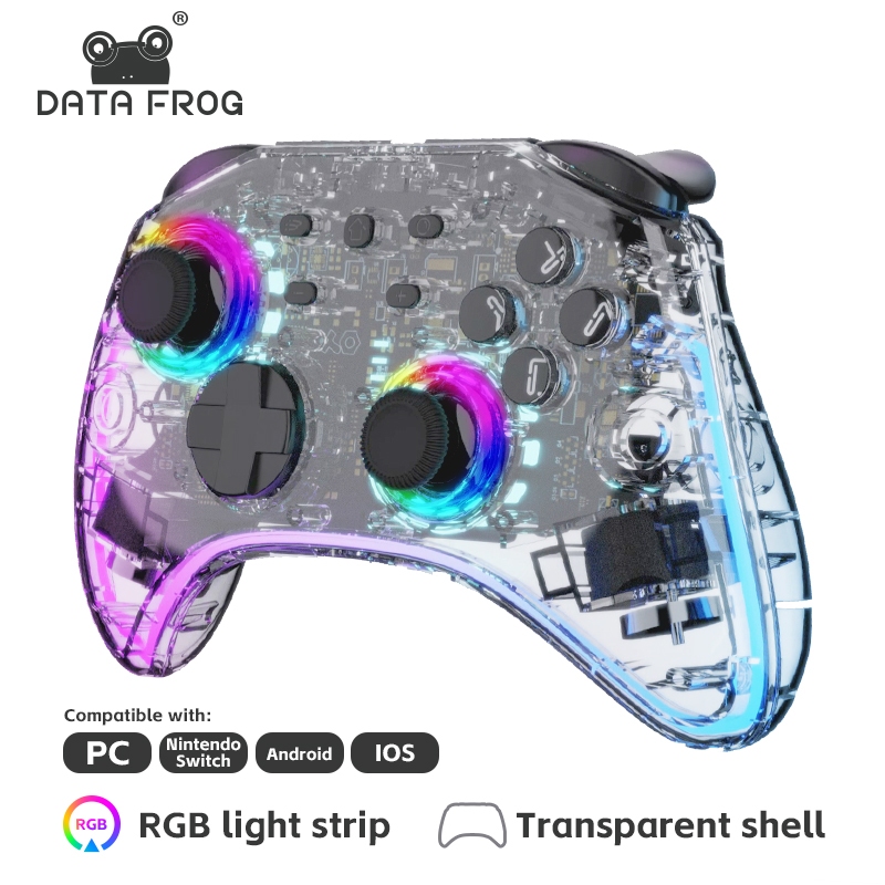 DATA FROG RGB Light Switch Pro Controllers for Switch/Switch Lite Wireless Game Controller for ...