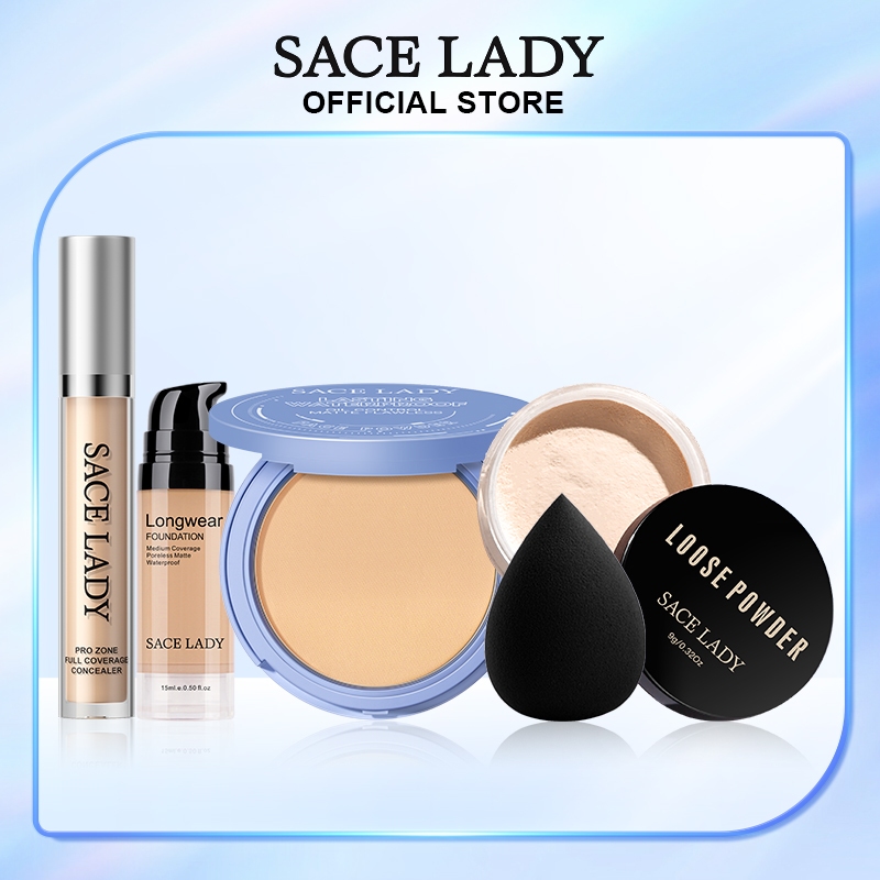 SACE LADY 5Pcs Face Base Makeup Set Daily Matte Natural Cosmetics Kit ...