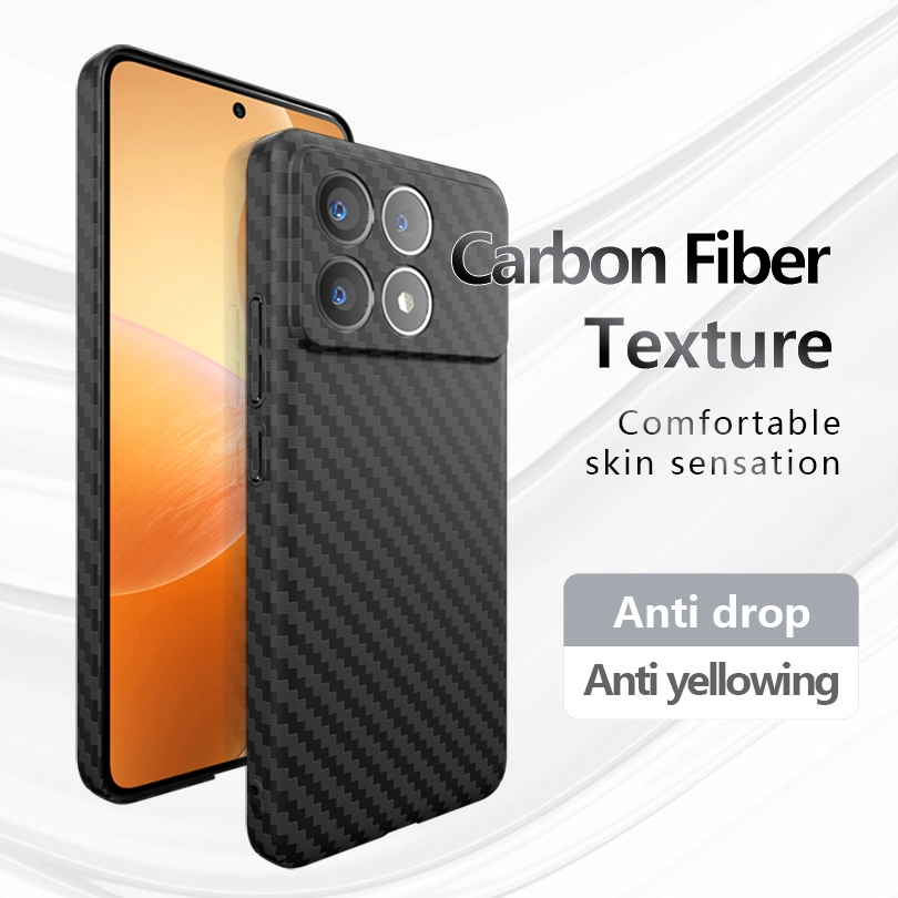 For XiaoMi POCO F5 X5 X6 Pro Case Ultra Thin Carbon fiber Skin Matte ...